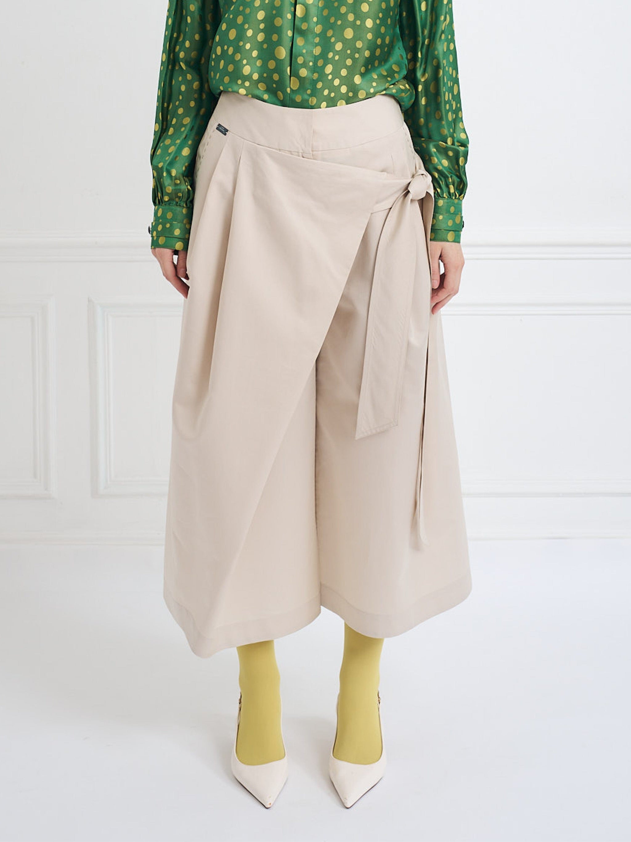 CALI light beige - cotton silk wrap pant